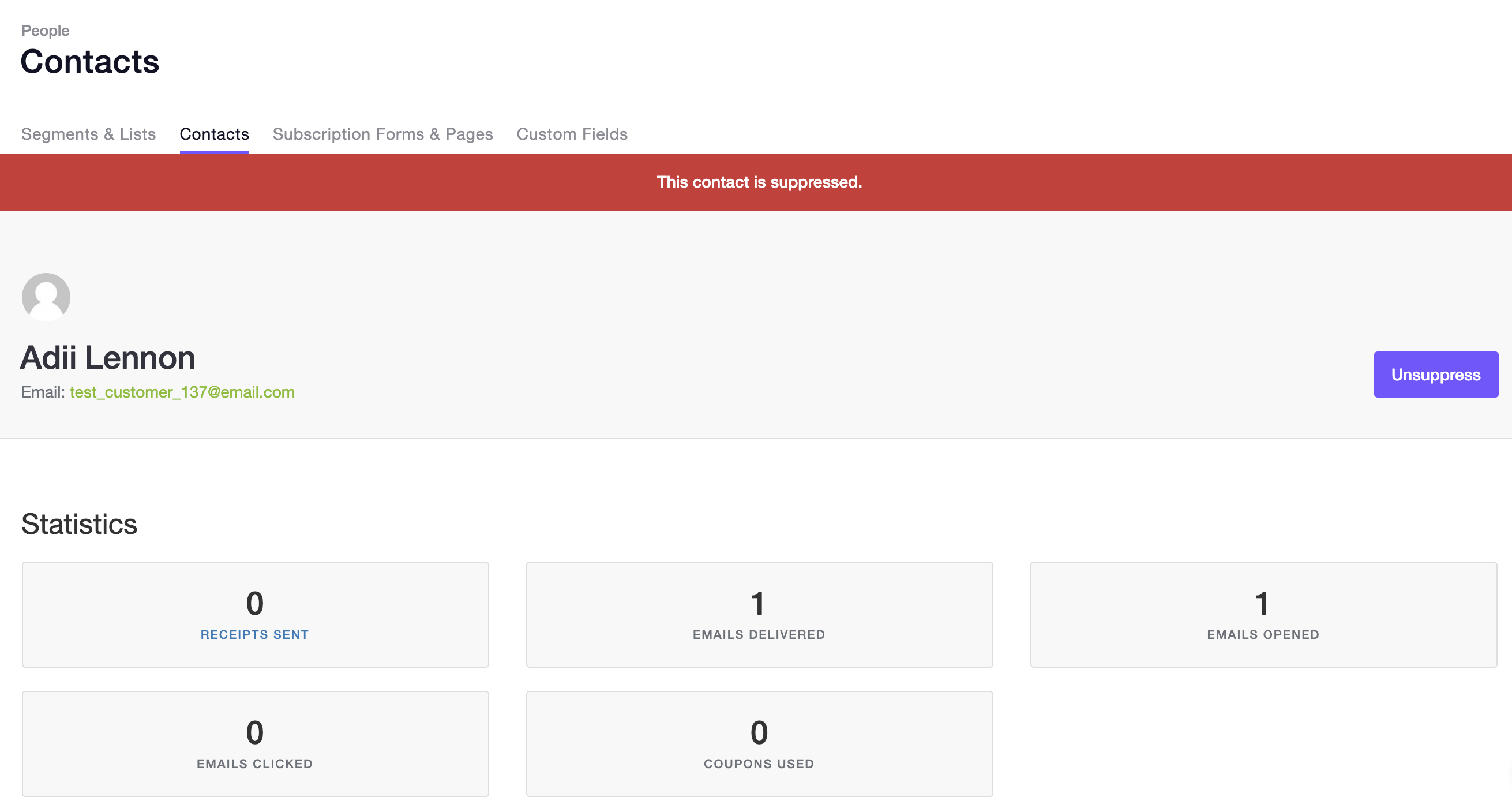 Suppressing your contacts