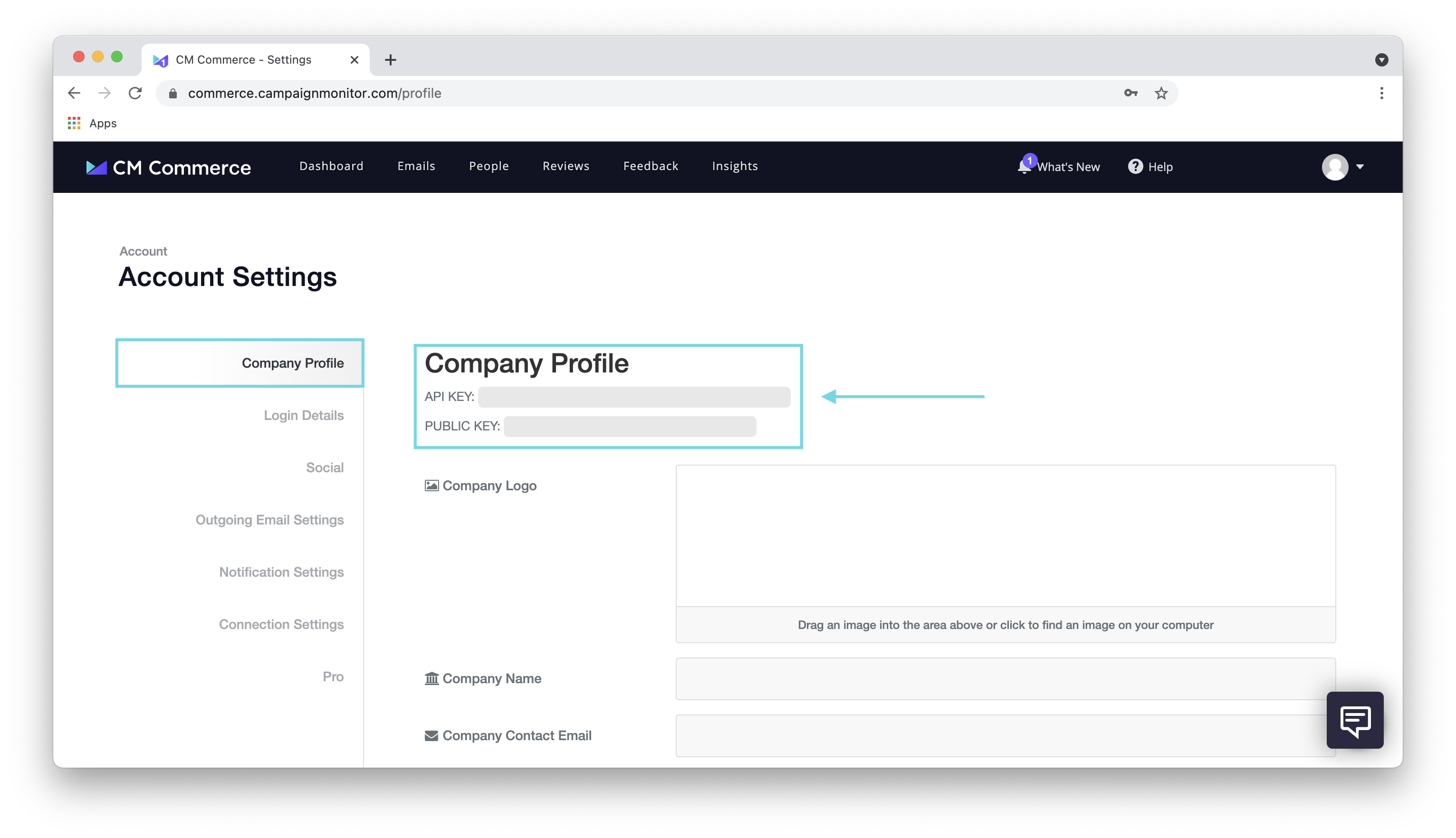 Account API Key and Public Key